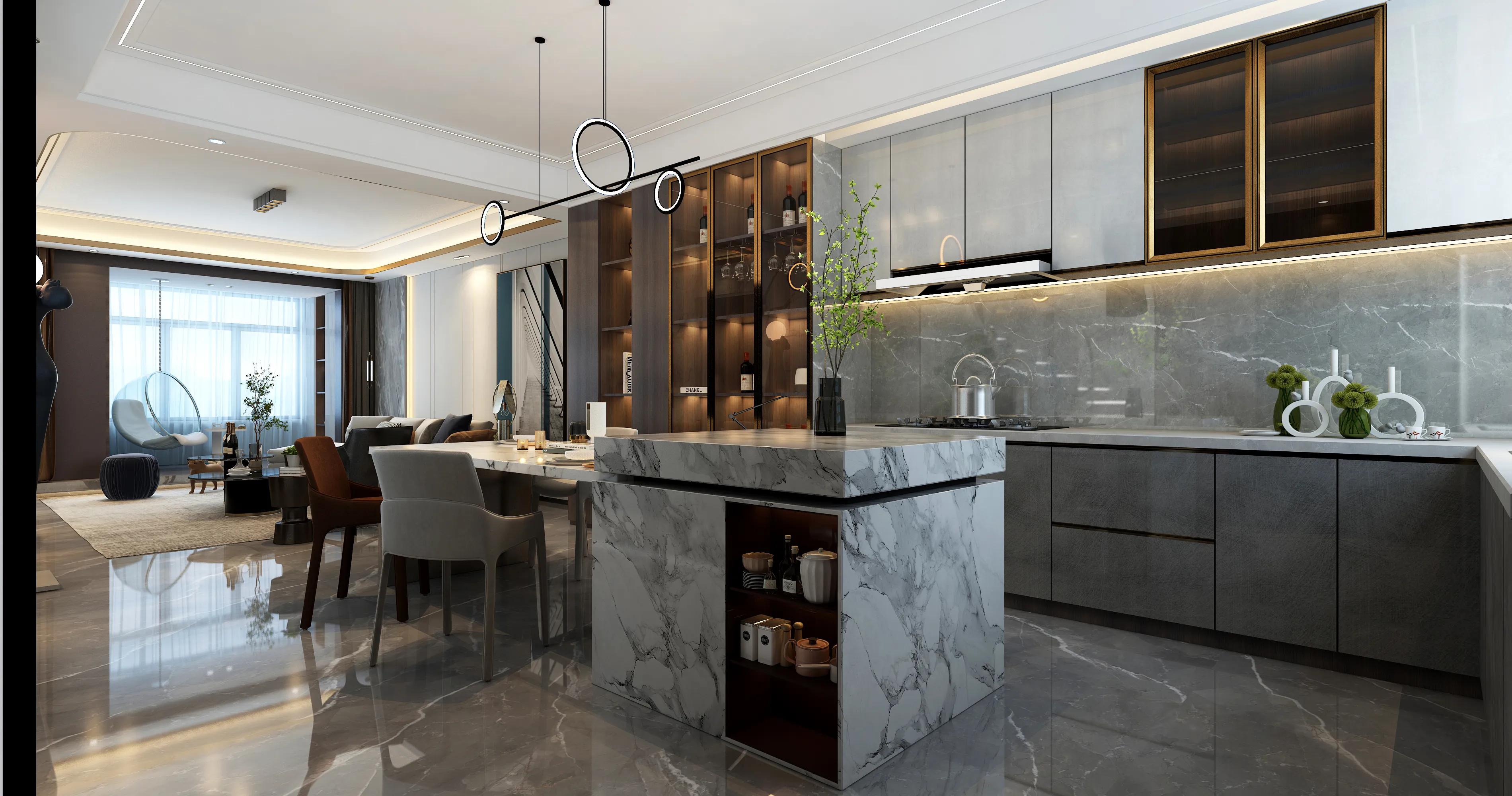 160 square meters of modern light luxury style, happy from the heart ...