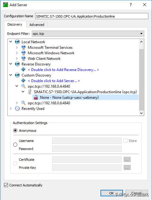 S7-1500 as server communicates with OPC UA client - iMedia