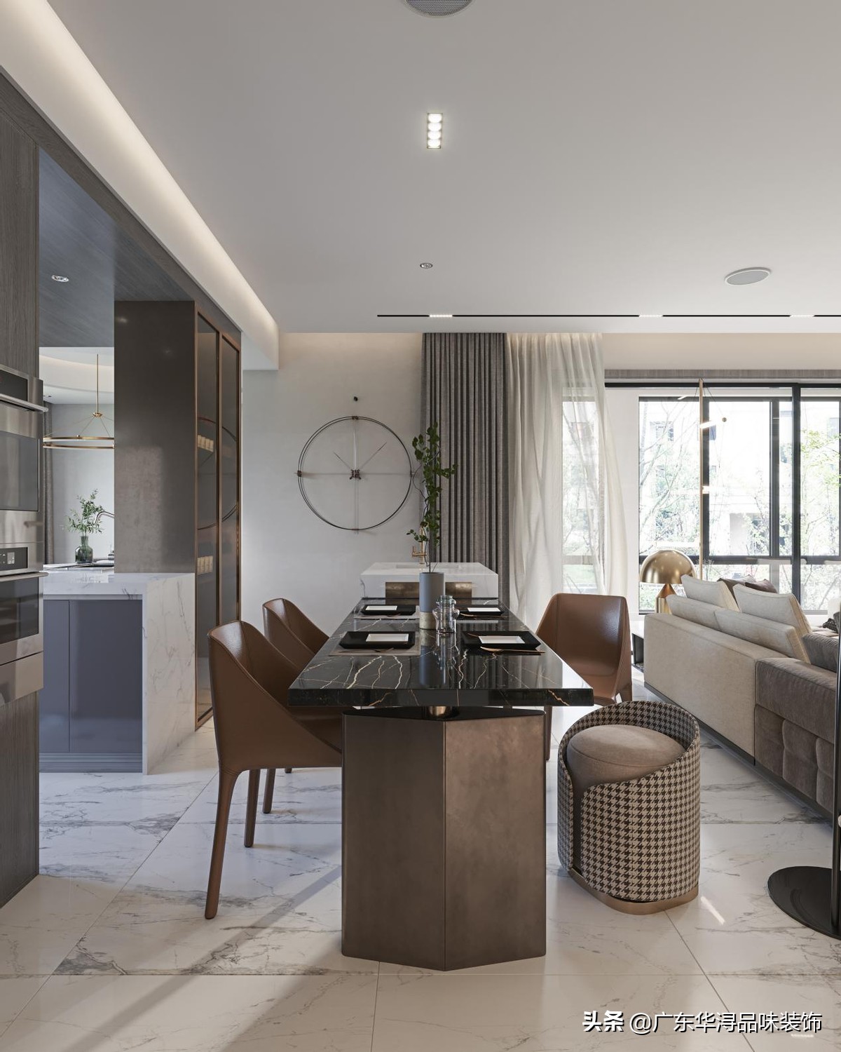 160 square meters modern style house, this living room is so cozy, I ...