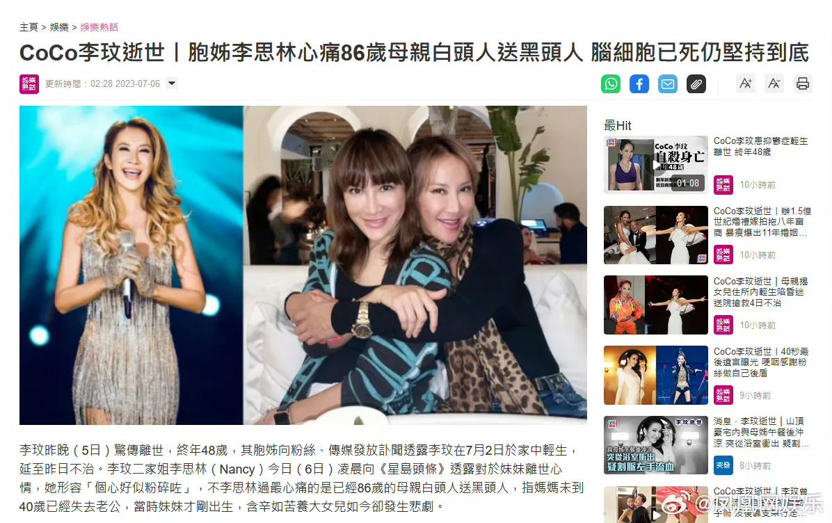 Coco Lee legacy is left to mother - iNEWS