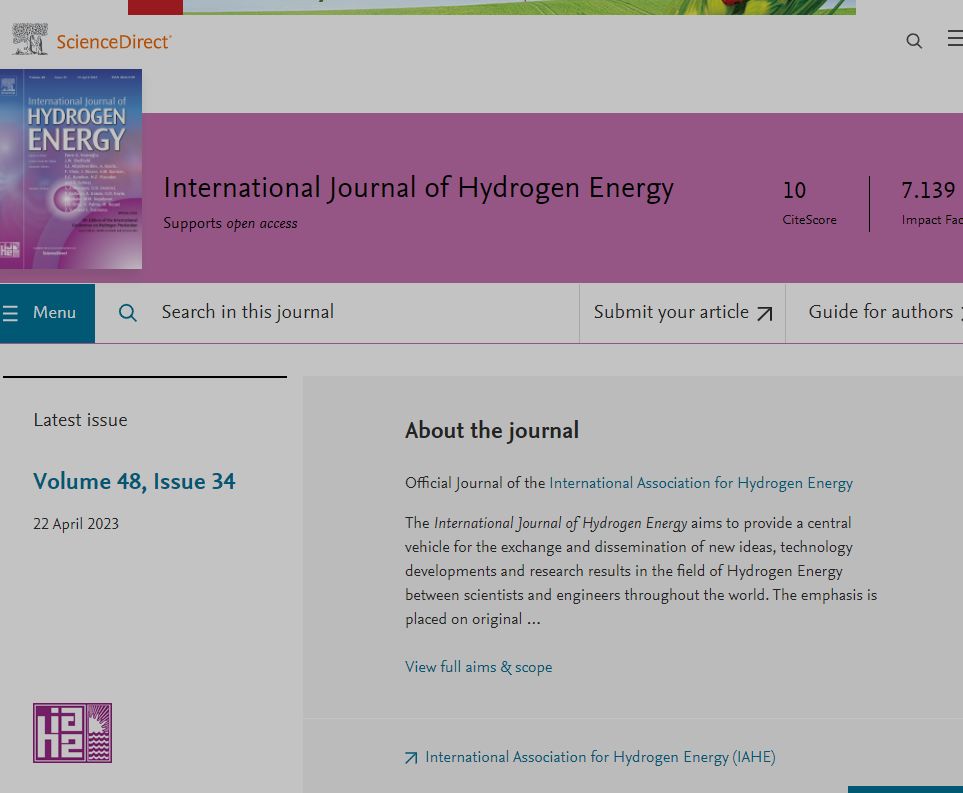 INT J HYDROGEN ENERG Impact Factor - iMedia