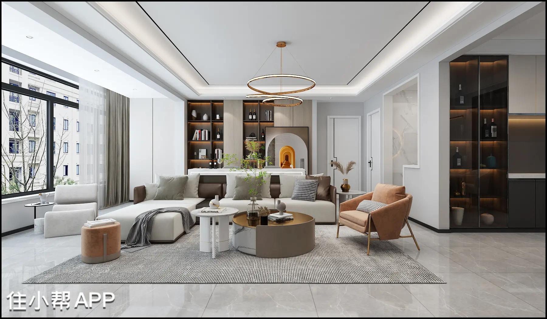 The 130㎡ house is decorated in a modern style, incorporating various ...