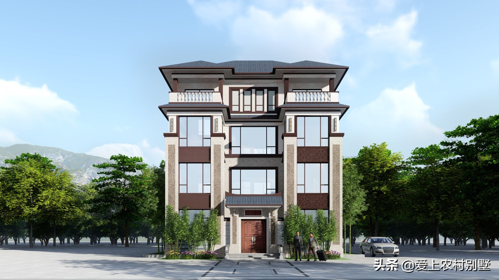 Rural new Chinese-style four-story villa design, with its own basement ...