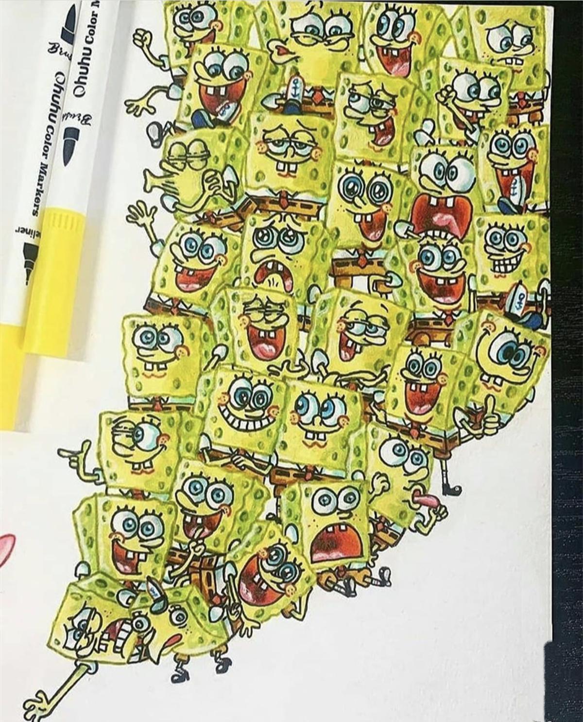 SpongeBob Congratulations on the New Year, you can turn dozens of ...