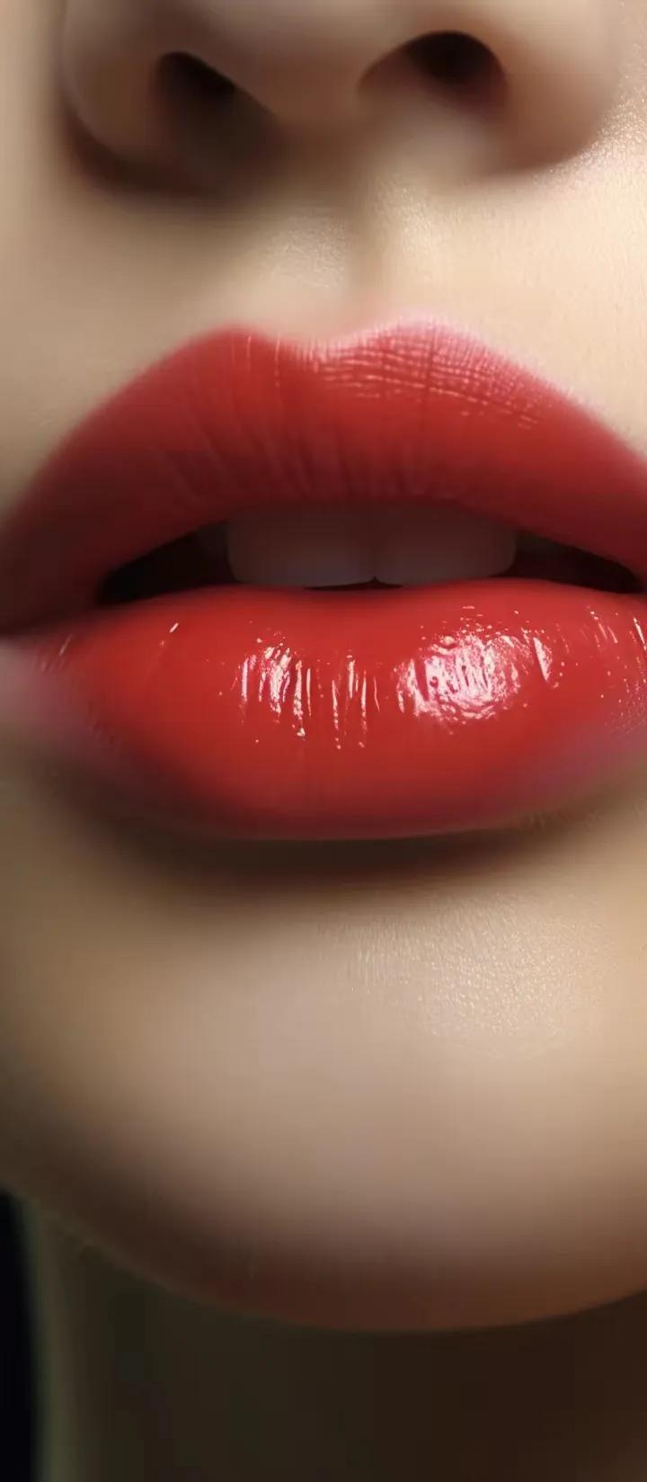 Extreme red lips, the hottest wallpaper, no other, no one can refuse ...