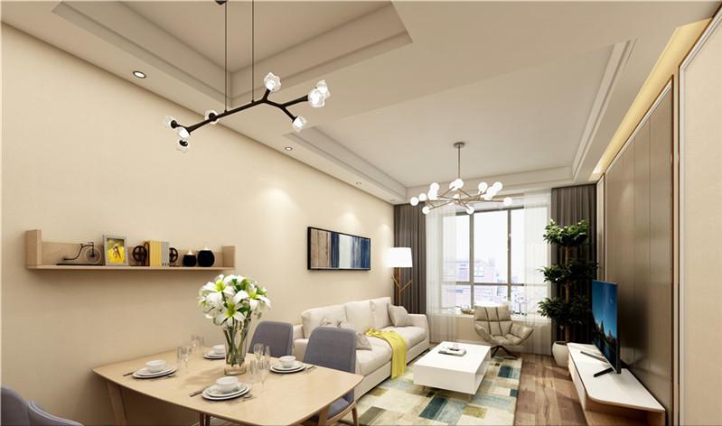 Stylish temperament Fan 85 square meters modern style small three rooms ...