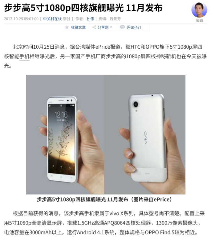 Communication History Serial 113-The History of Huami OV's VIVO Mobile ...