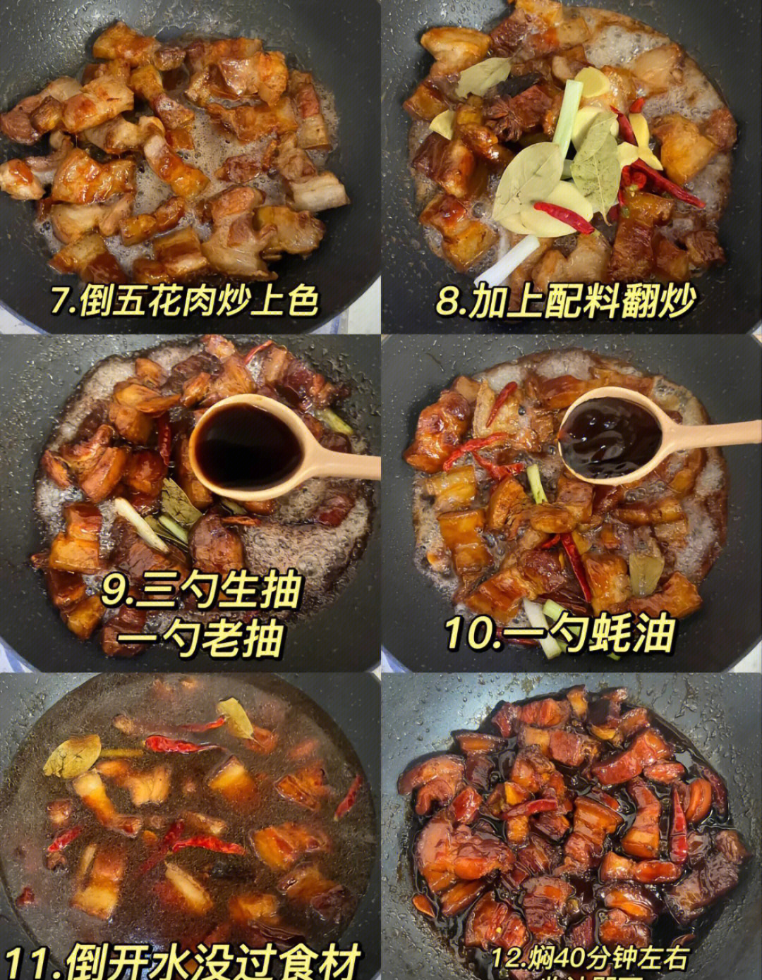 Braised pork in this way, the steps are simple and delicious, the color ...
