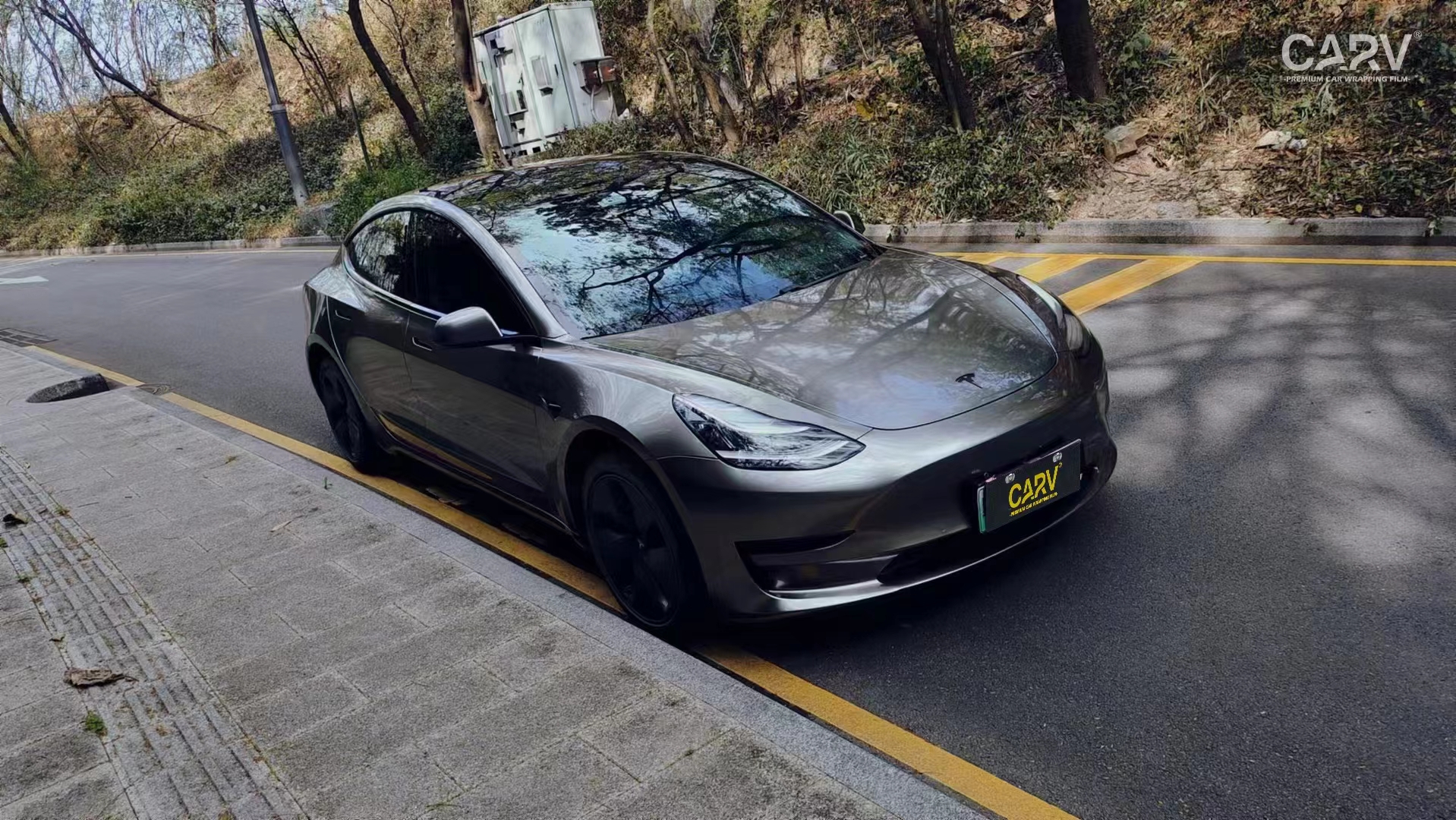 Tesla Model3 Carfu platinum liquid metal silver, high-grade but not ...