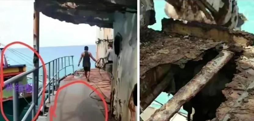 The U.S. aircraft carrier is in charge, and the stranded ship on the ...