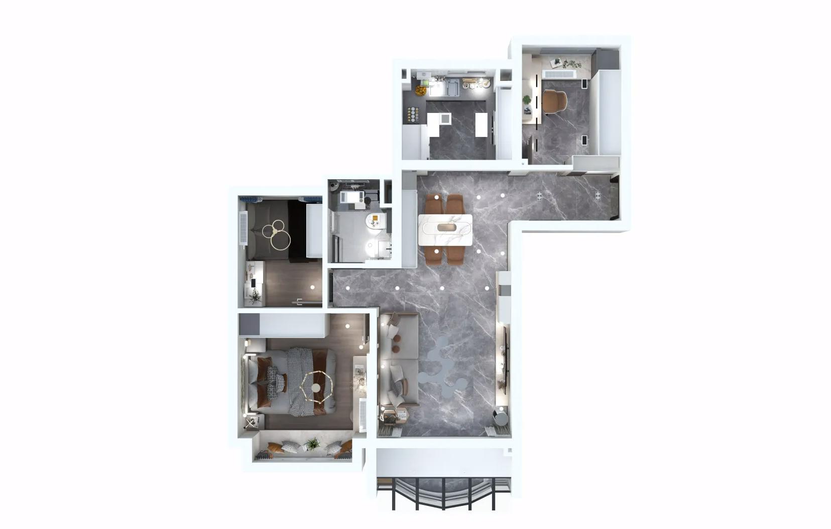 Modern minimalist 80sqm 3 rooms - iMedia