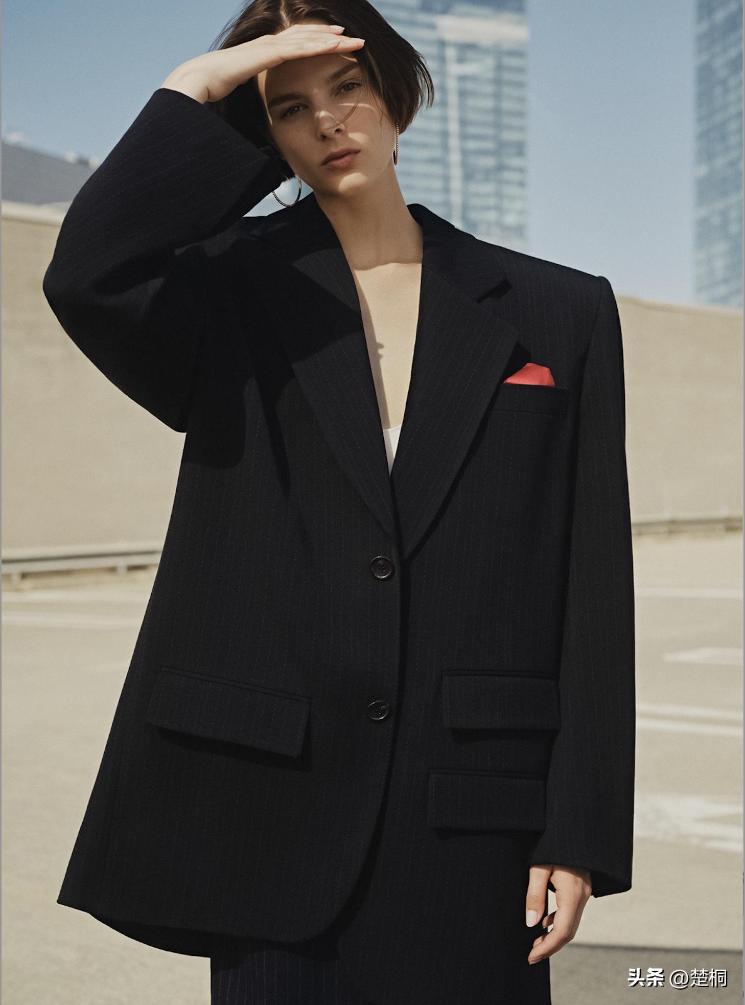 Australian supermodel Ella Peterson, casual suit fashion photography ...