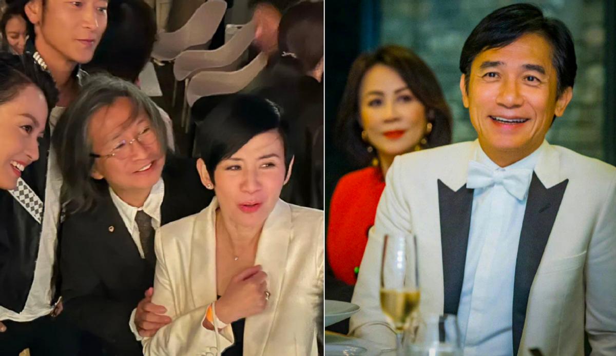 Wu Junru and his wife Carina Lau have a dinner together!The 4 people ...