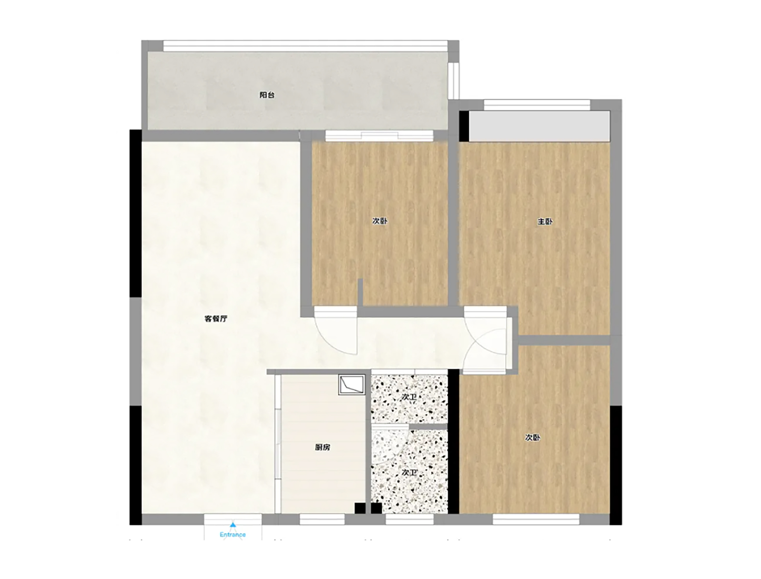 A 93㎡ two-bedroom house can be transformed into a three-bedroom house ...