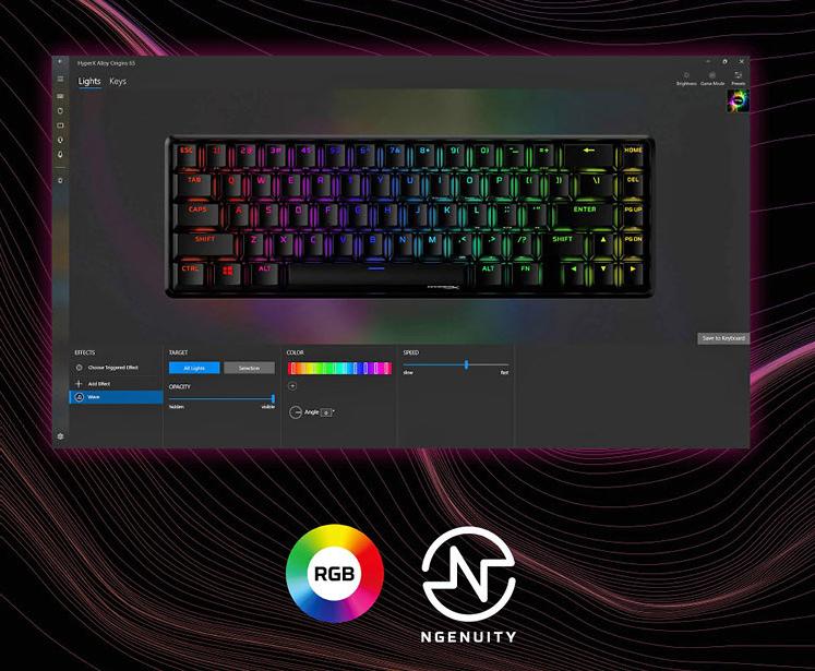 Colorful colors light up the desktop HyperX origin 65 gaming mechanical ...