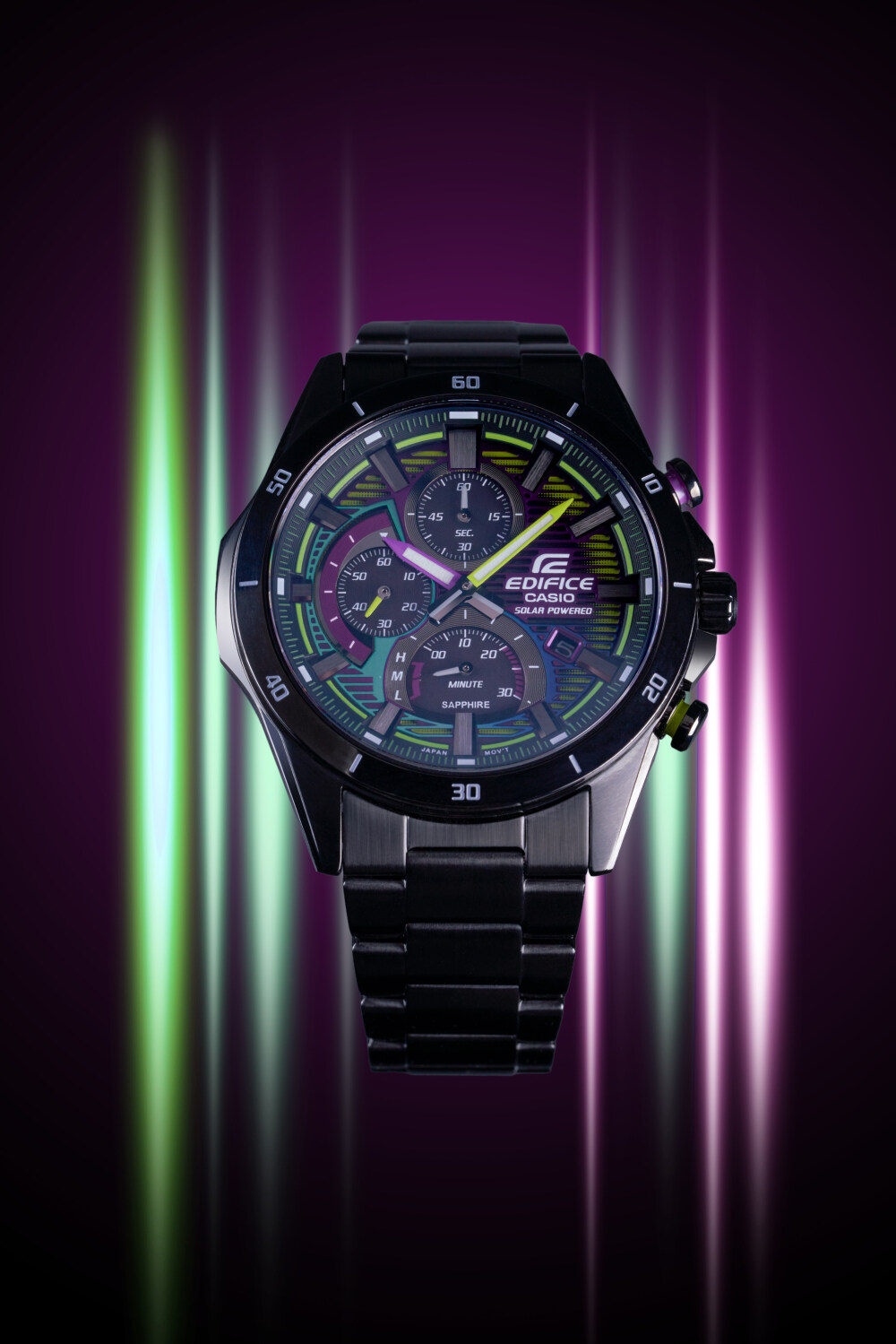 Neon light and shadow, flash back quickly!EDIFICE Hyun Night Neon ...