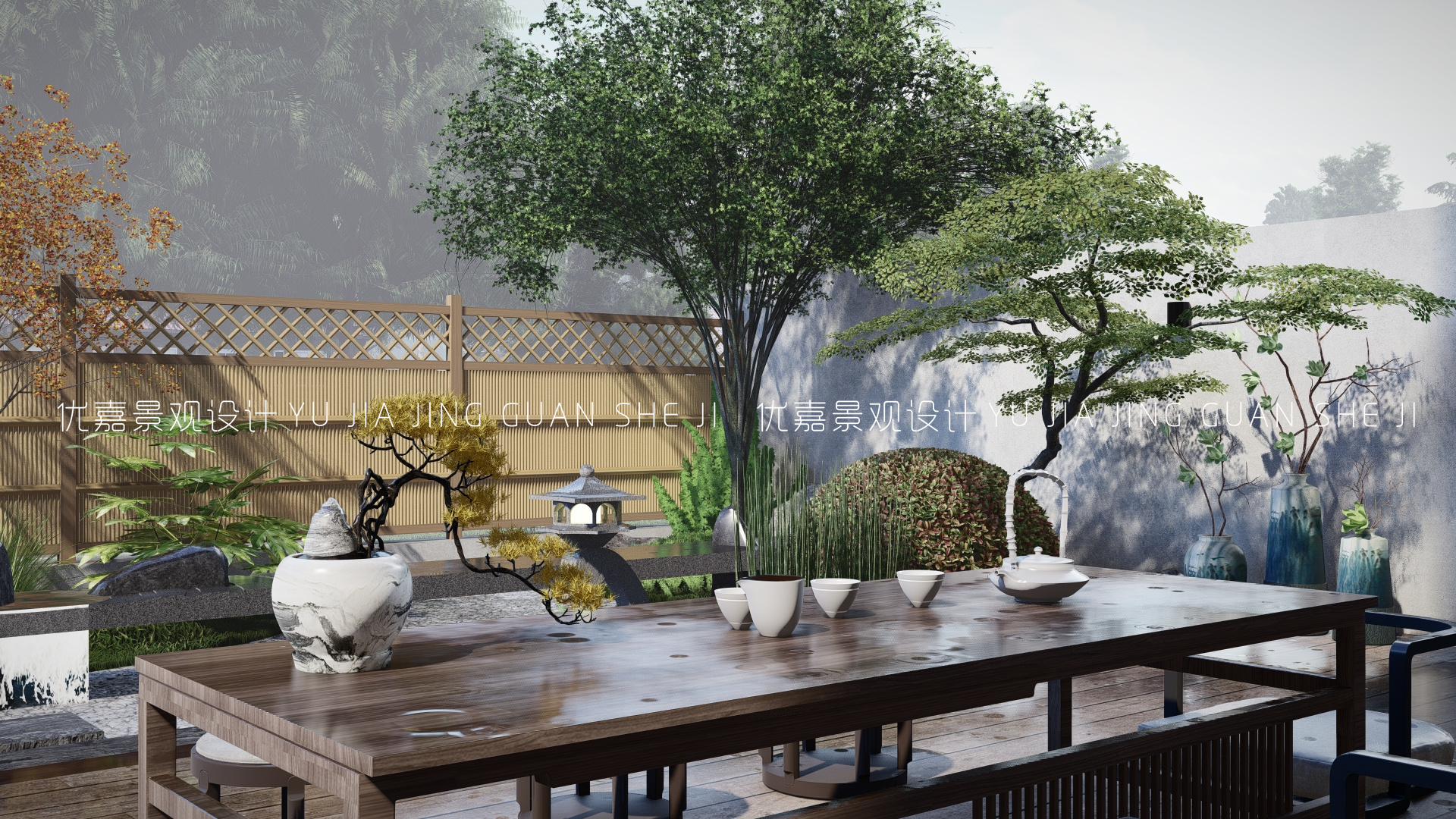 72㎡ courtyard design plan!A Zen-style courtyard full of elegant and ...