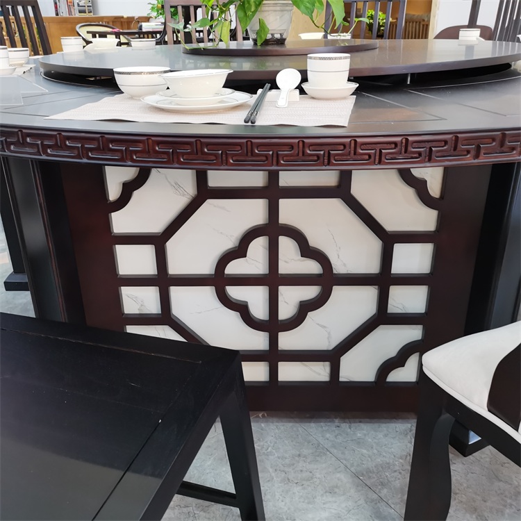 Chinese-style solid wood electric dining table for 20 people for ...