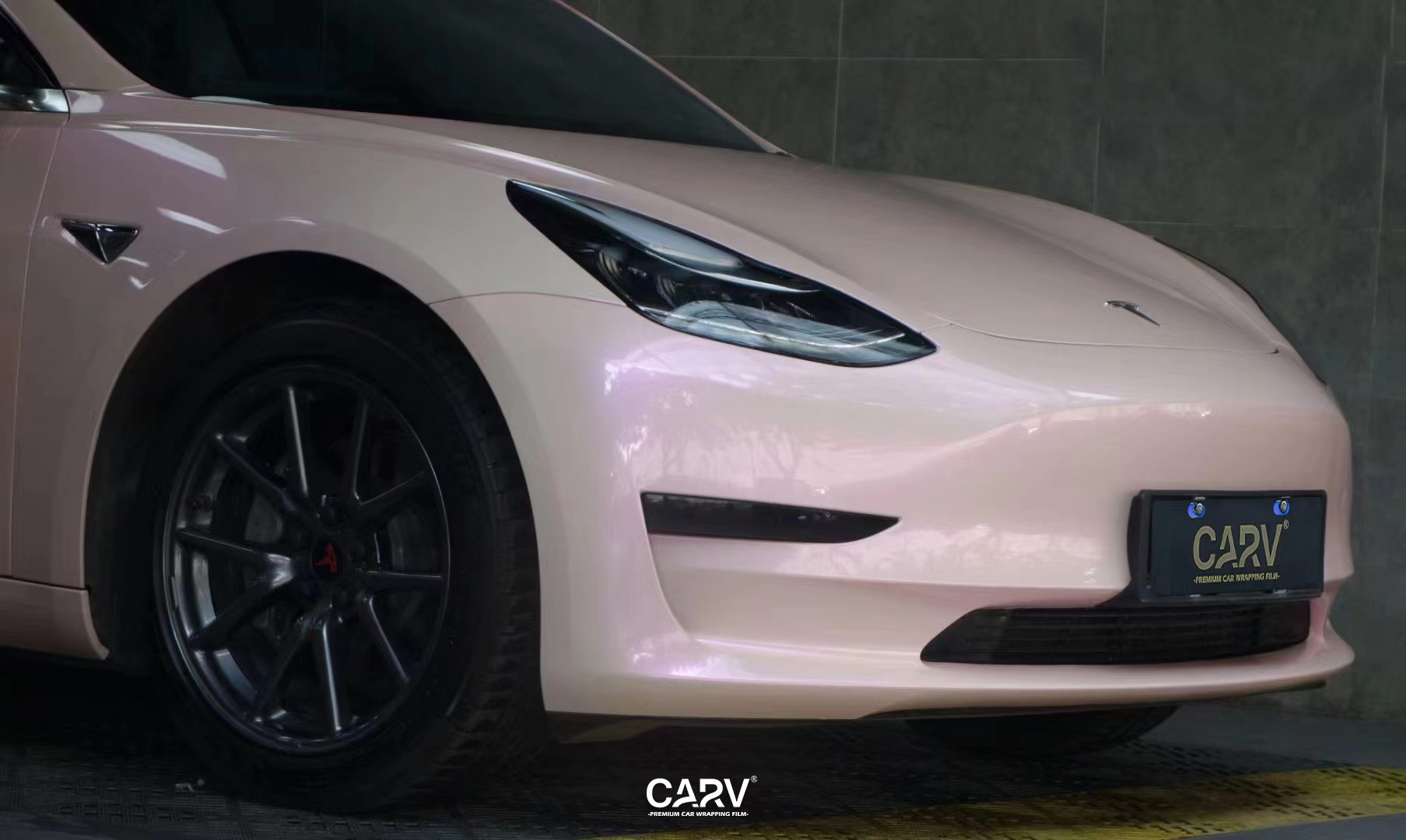 Tesla Model3 Carfu color change film platinum rouge powder, purple in ...