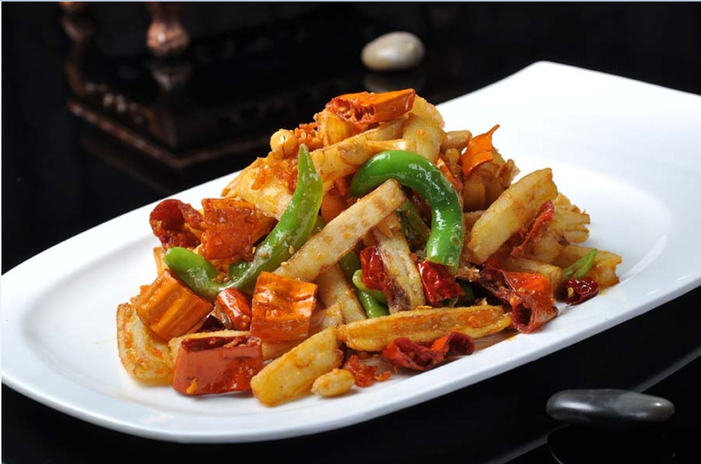 Hunan cuisine, hot and sour lotus root sticks, five-star hotel, private ...