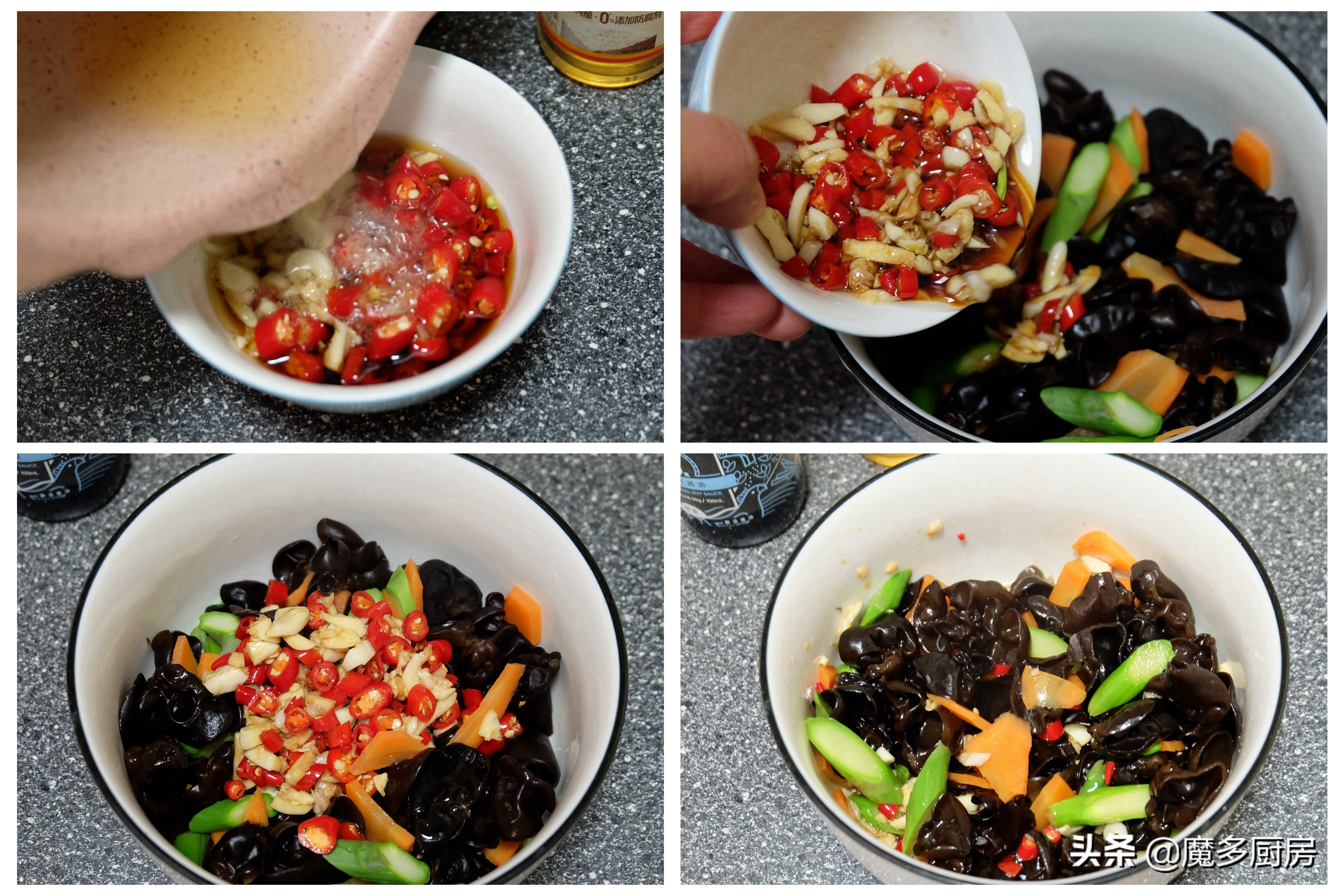 This plate of spicy fungus is refreshing, appetizing, and delicious ...