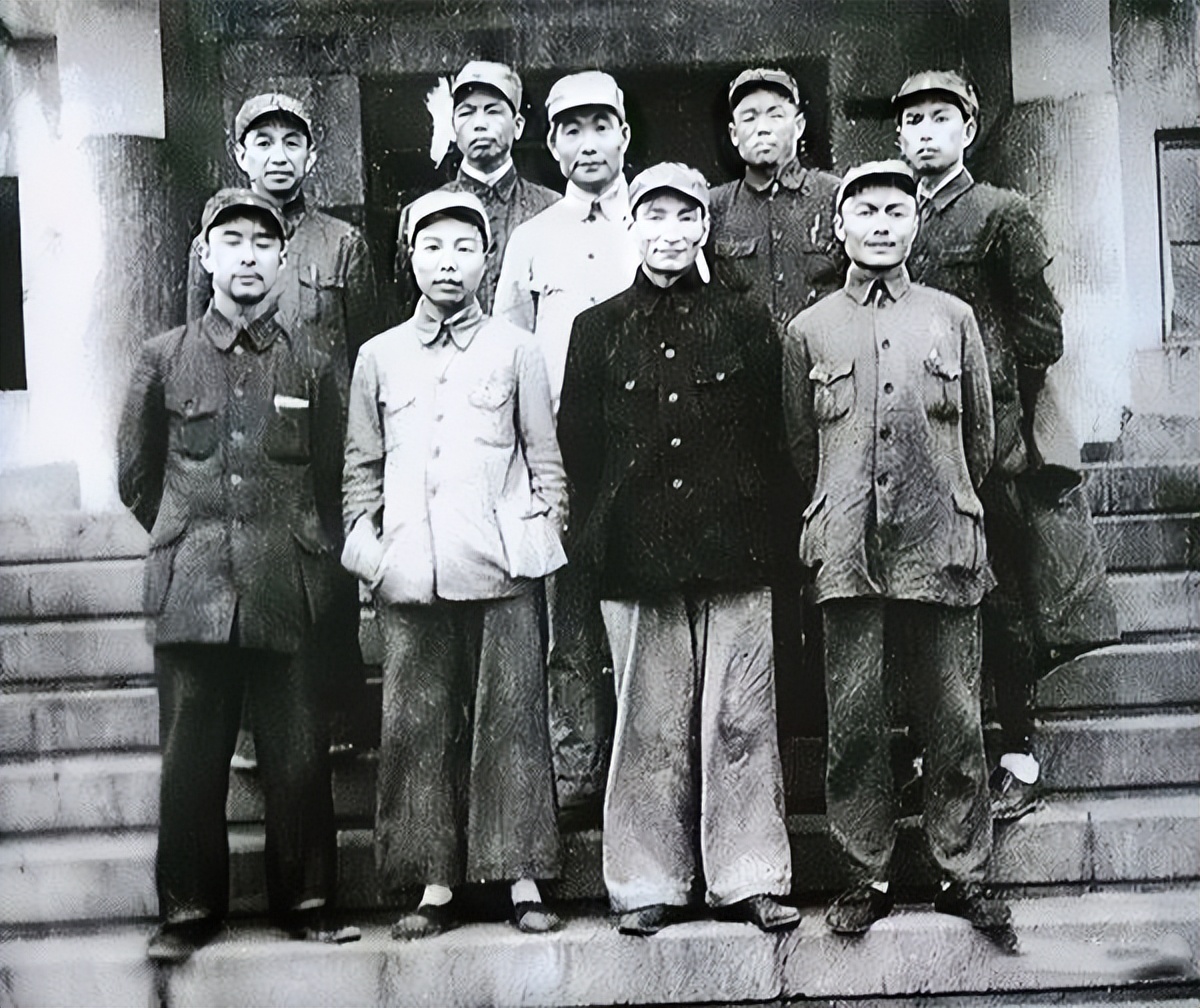A group photo of the chiefs of the South Manchuria Military Region, Han ...