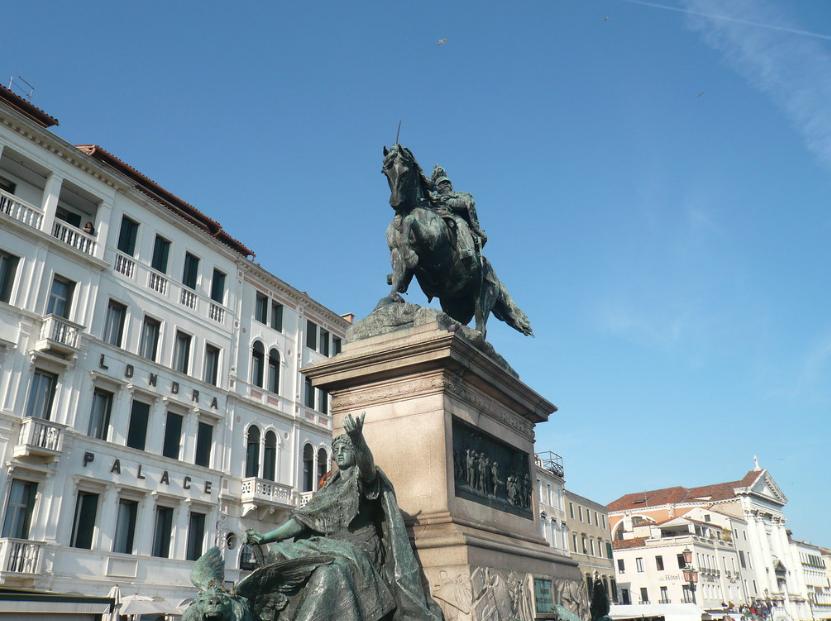 Statue of Marco Polo in Venice, eighteenth century city monument and ...