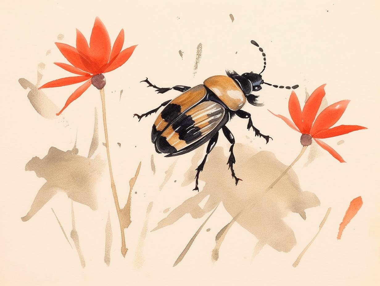 Ink Painting of Insects and Blooming Flowers - iNEWS
