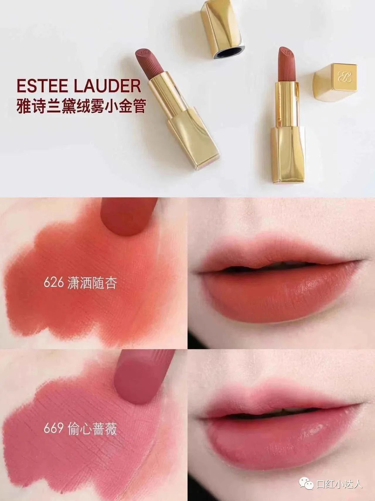 Estee Lauder model N626 and N669 lipstick color test, which one looks ...