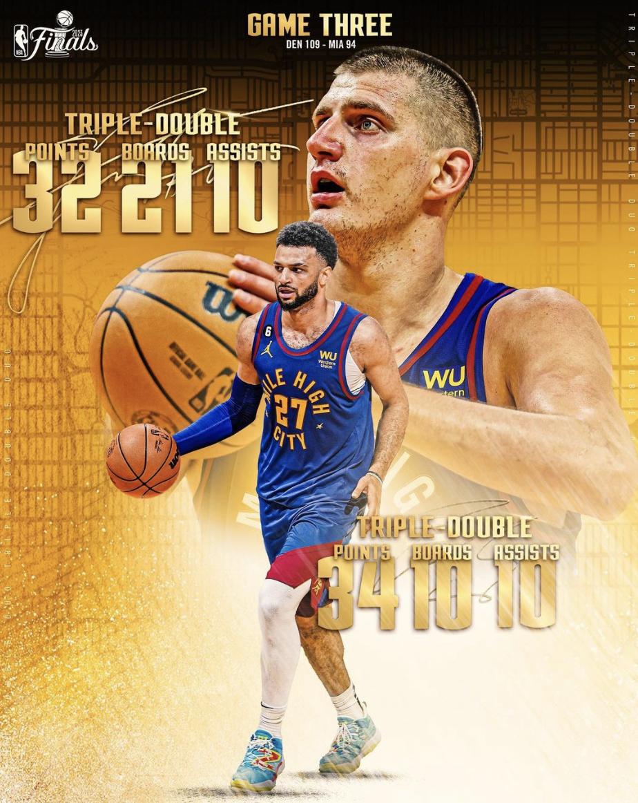 The NBA version of the peerless double pride! Jokic and Murray share 30 ...