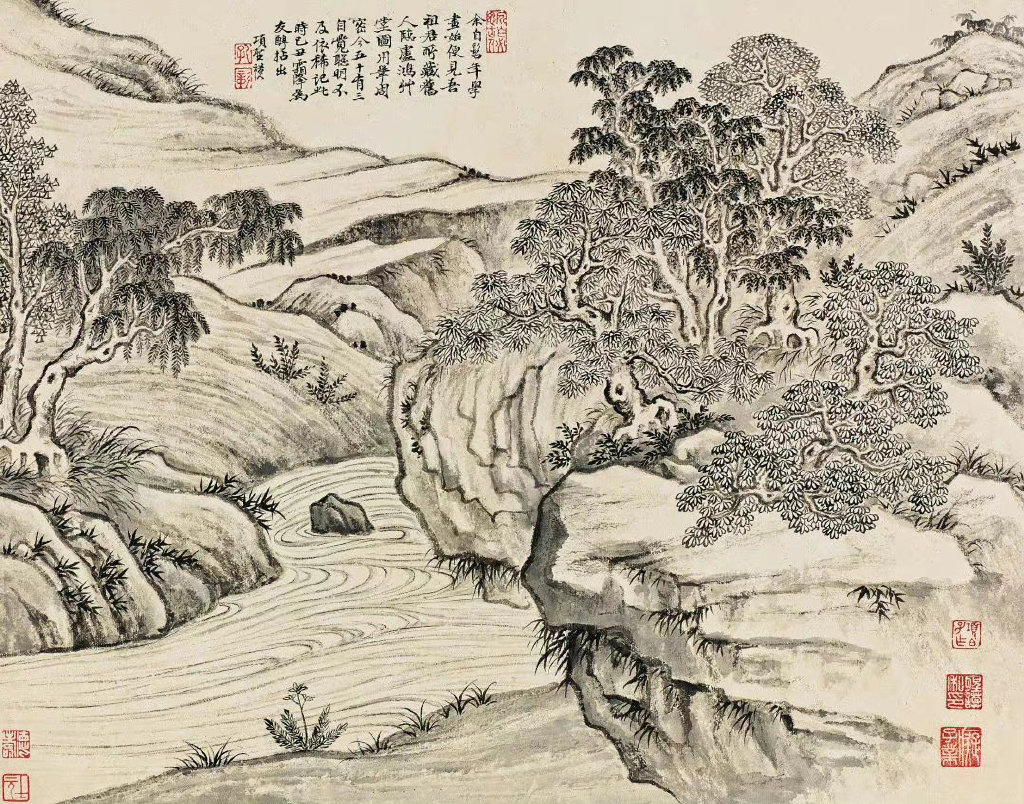 Ten poems by Xiang Shengmo, a famous painter in the late Ming Dynasty ...