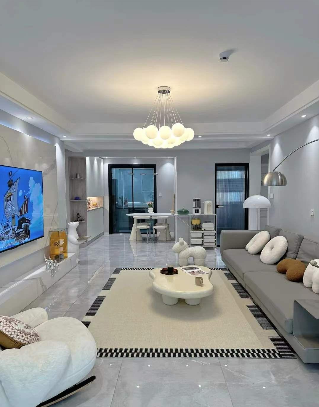 Huangshi Yinshang Decoration┃128 square meters of modern light luxury ...