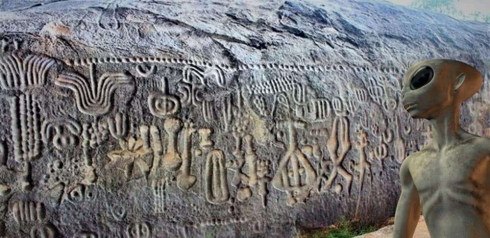 Did aliens ever have contact with human ancestors?Prehistoric rock ...