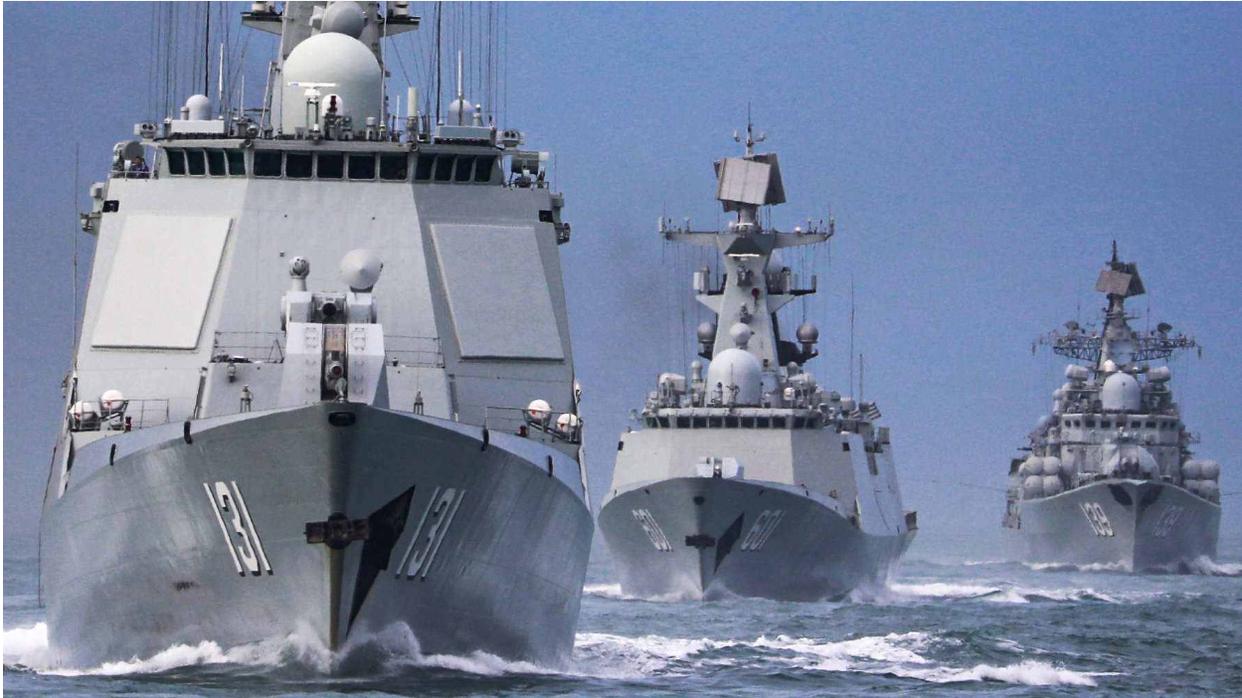 China's "Modern" class destroyer's island landing operation process has ...