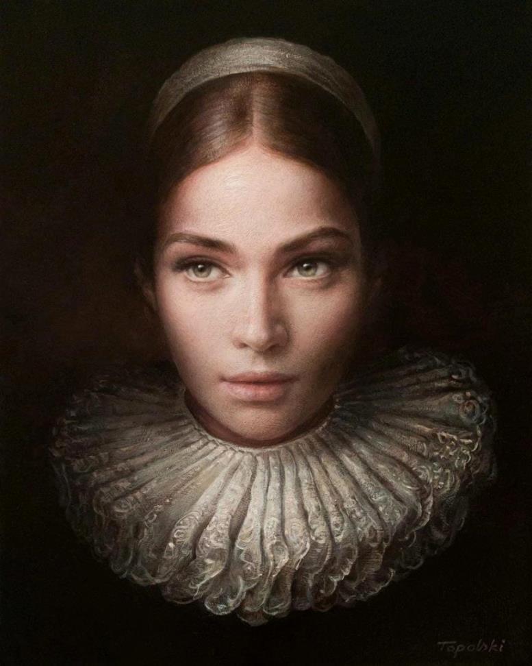 Polish contemporary painter Piotr Topolski portrait oil painting works ...