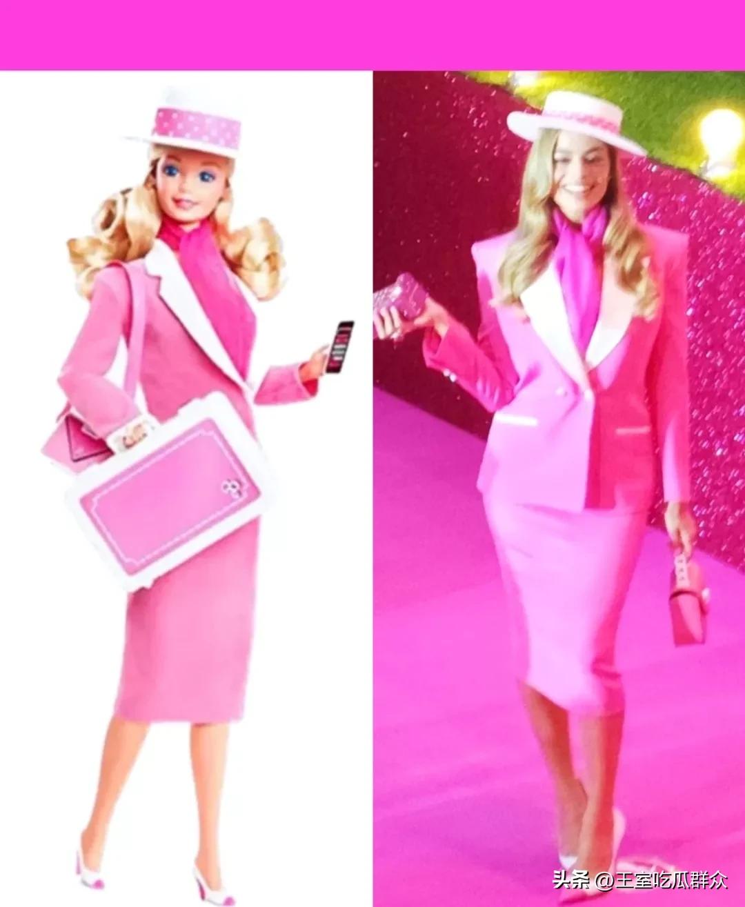 "Barbie" premiere into a Barbie doll exhibition! The actress wears ...