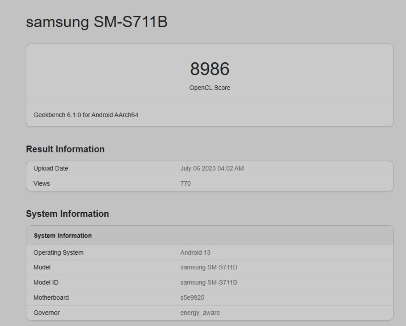 Confirmed, Samsung Galaxy S23 FE appeared on the benchmark platform ...