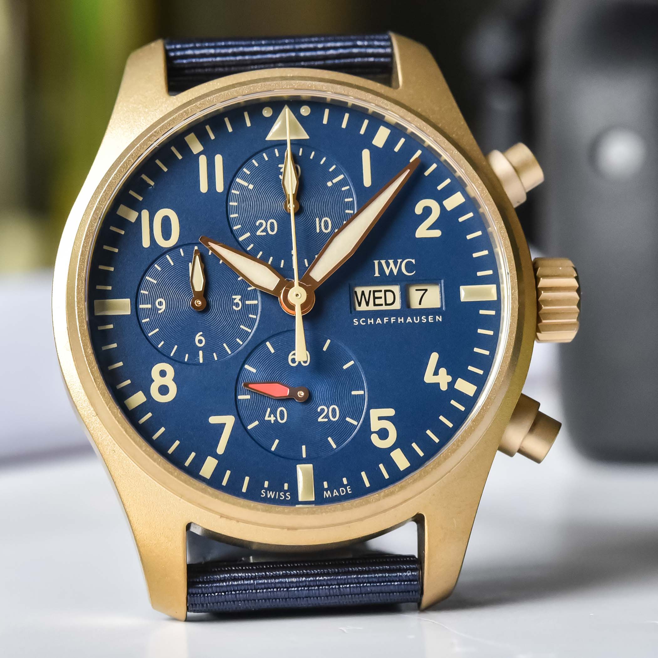 IWC Pilot Series 41mm Bronze Chronograph - Bronze Small Flying Meter ...