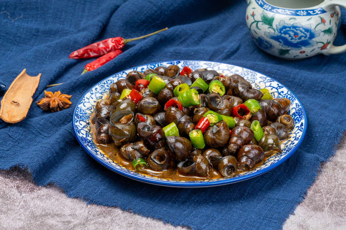Fried stone snails, delicious and healthy! (Master the practice, eat ...