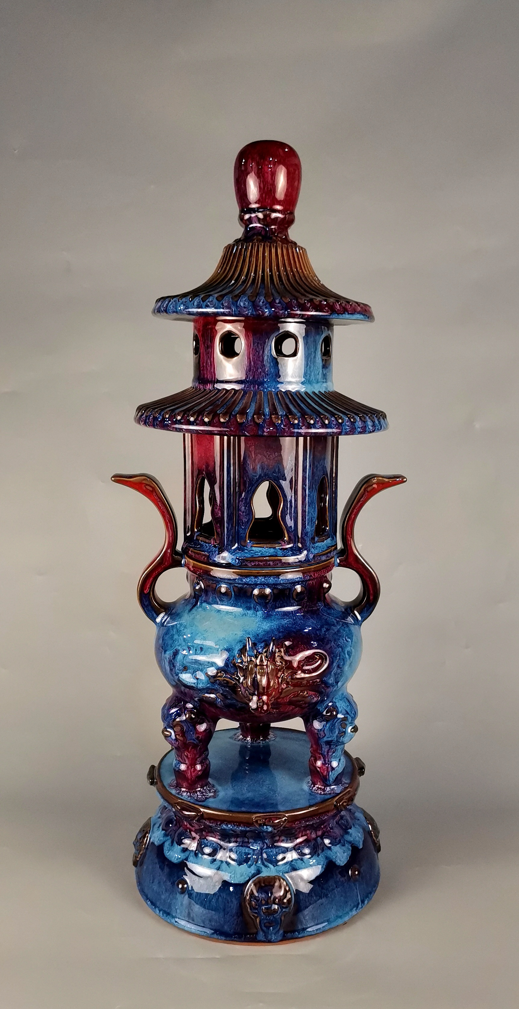 Liu Jiangong‖shows the beauty of Jun porcelain with colorful Jun glaze ...