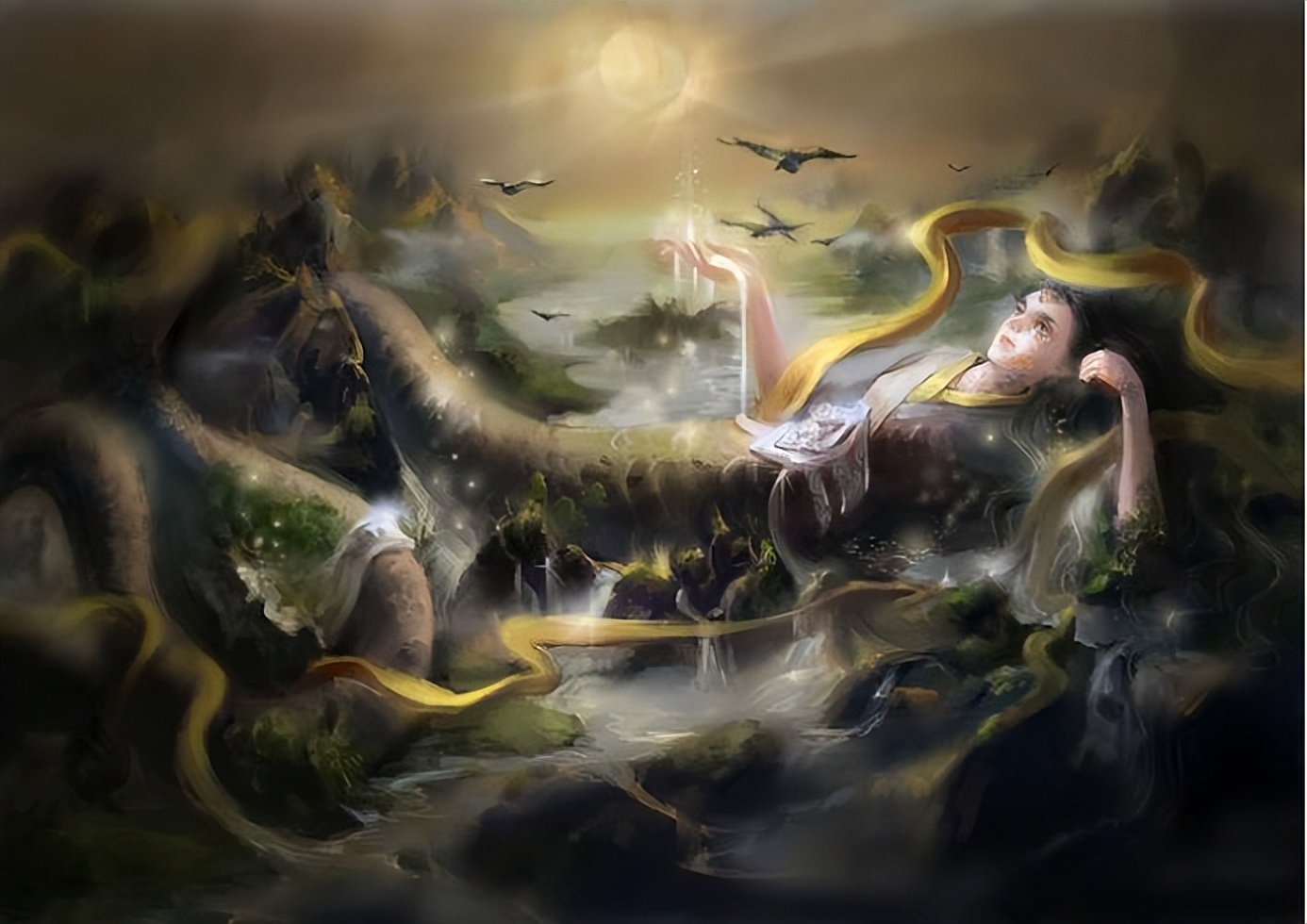 Fuxi Nuwa, with a snake tail, brother and sister copulate, what does ...