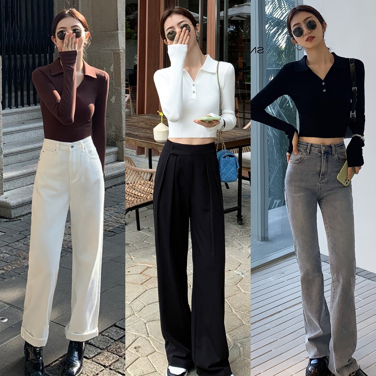 Recently, there is a popular way of wearing a short top and a long ...