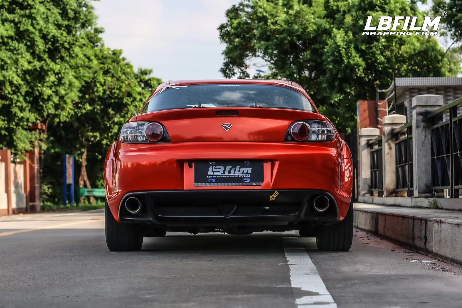Mazda RX8-LB color changing film super bright metallic orange, a symbol of vitality and ...