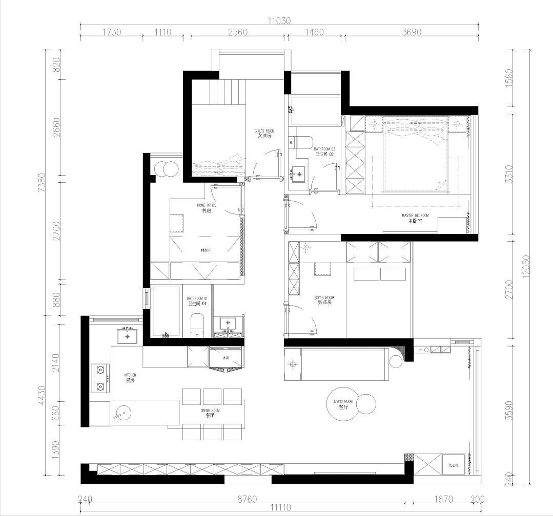 Huangshi Yinshang Decoration┃105 square meters modern light luxury ...