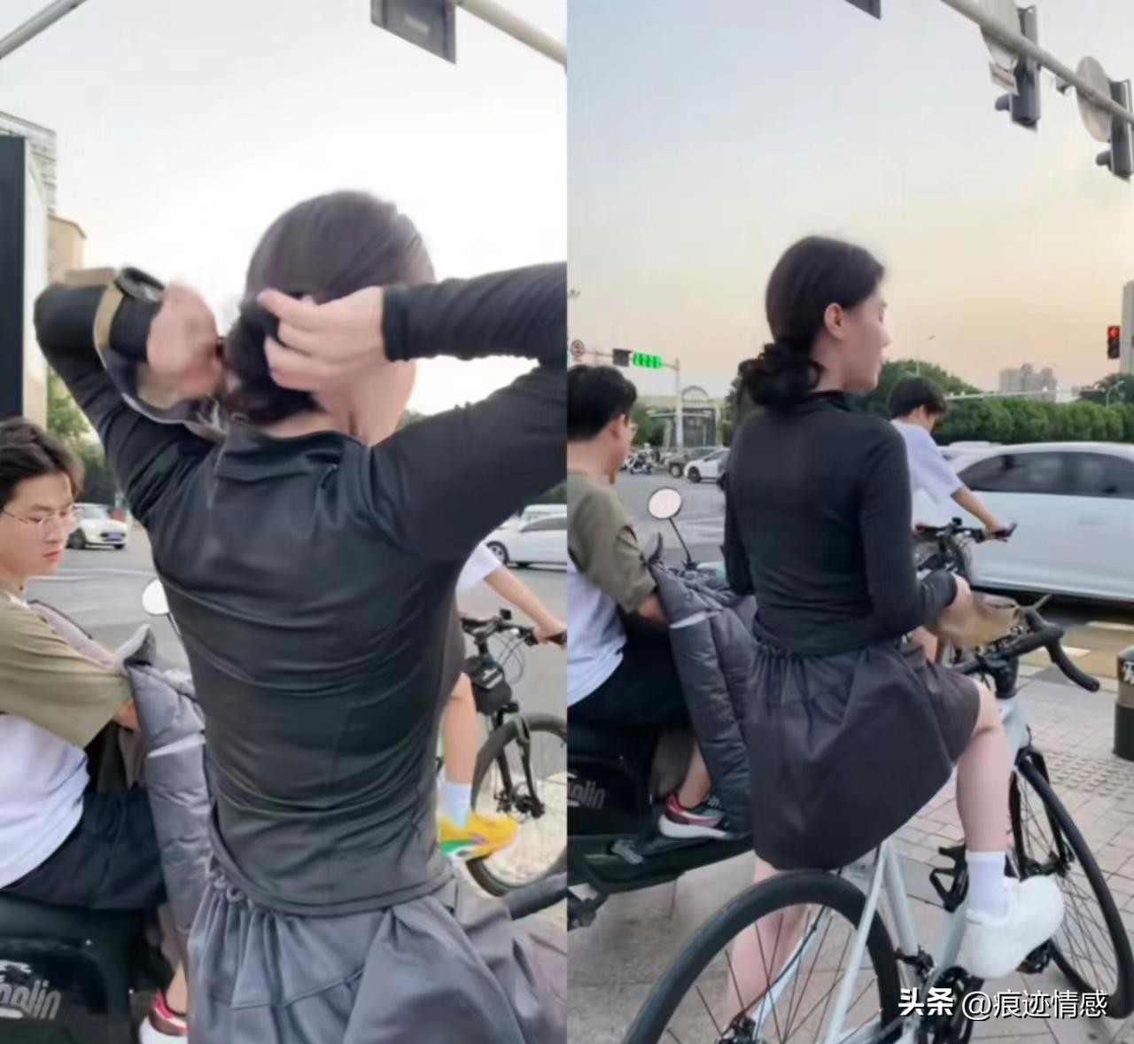 Internet celebrity Fan Xiaohui rides in a hakama, raises her legs up ...