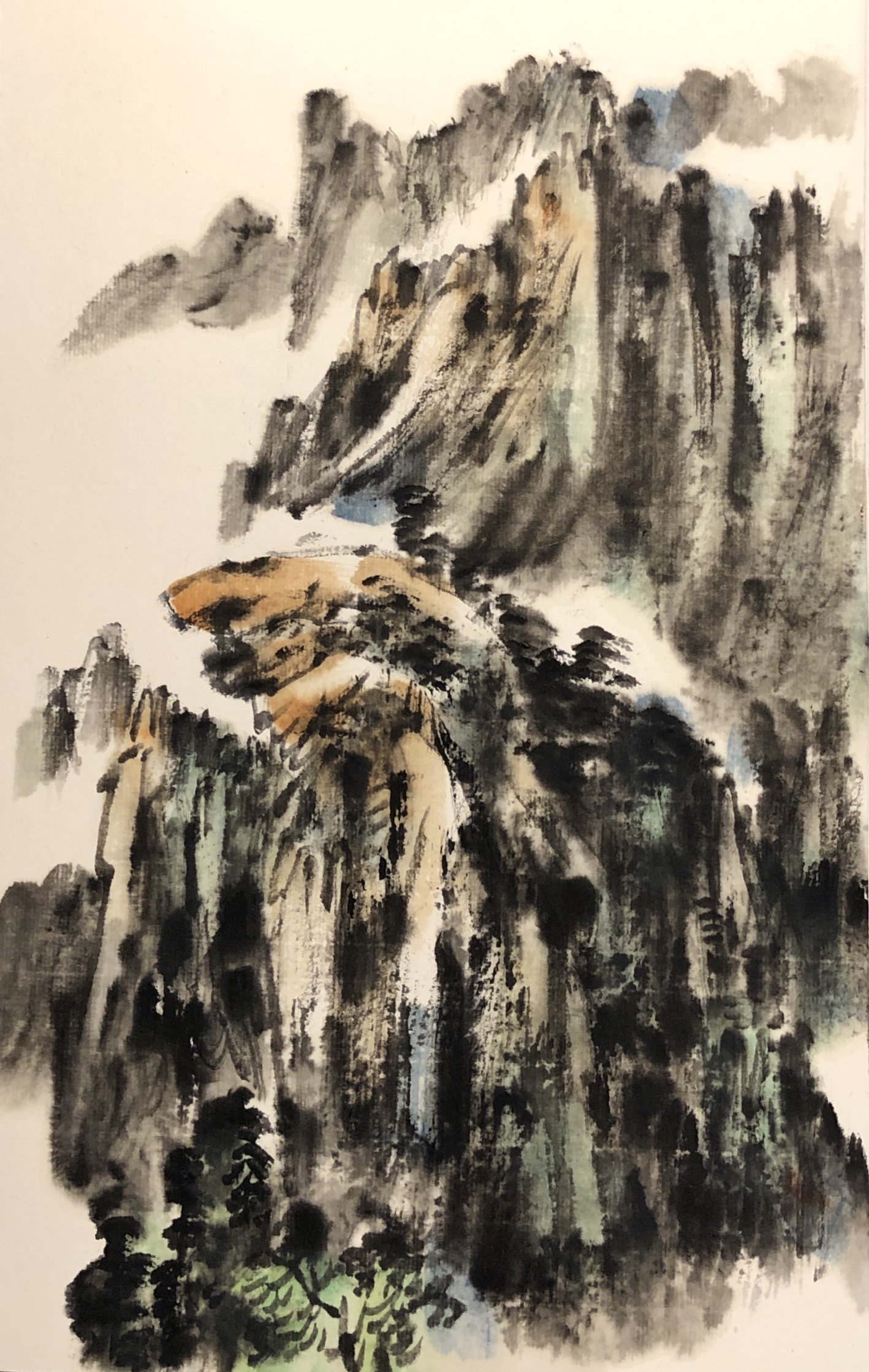 The wonderful landscape comes into the painting - the strange peaks of ...