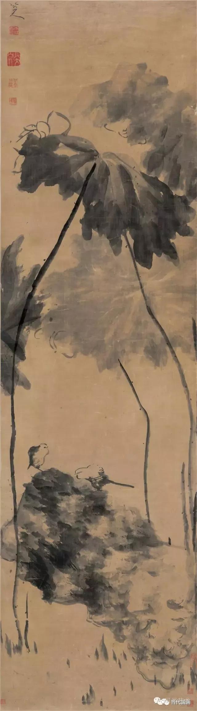 Bada Shanren's painting lotus, the "splashing tears" ink flower, can be ...