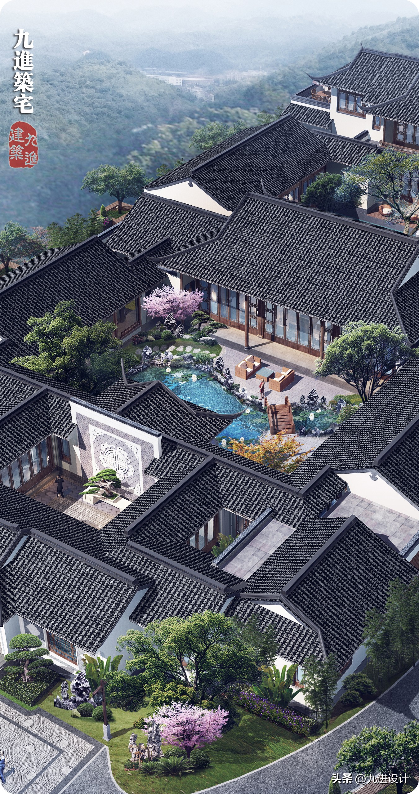 A multi-entry courtyard house where the environment is created by the ...