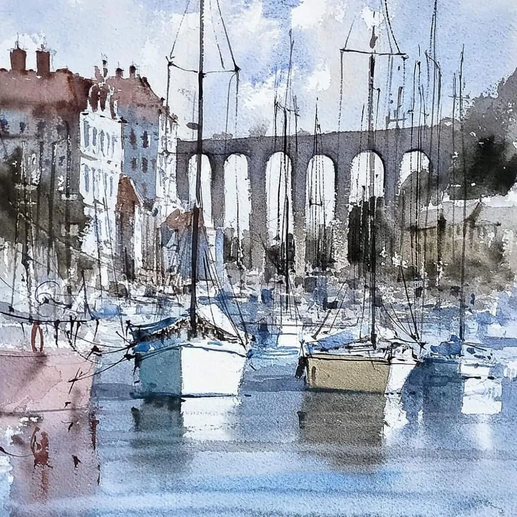 If you want a fresh, powerful watercolor, you have to trust the water ...