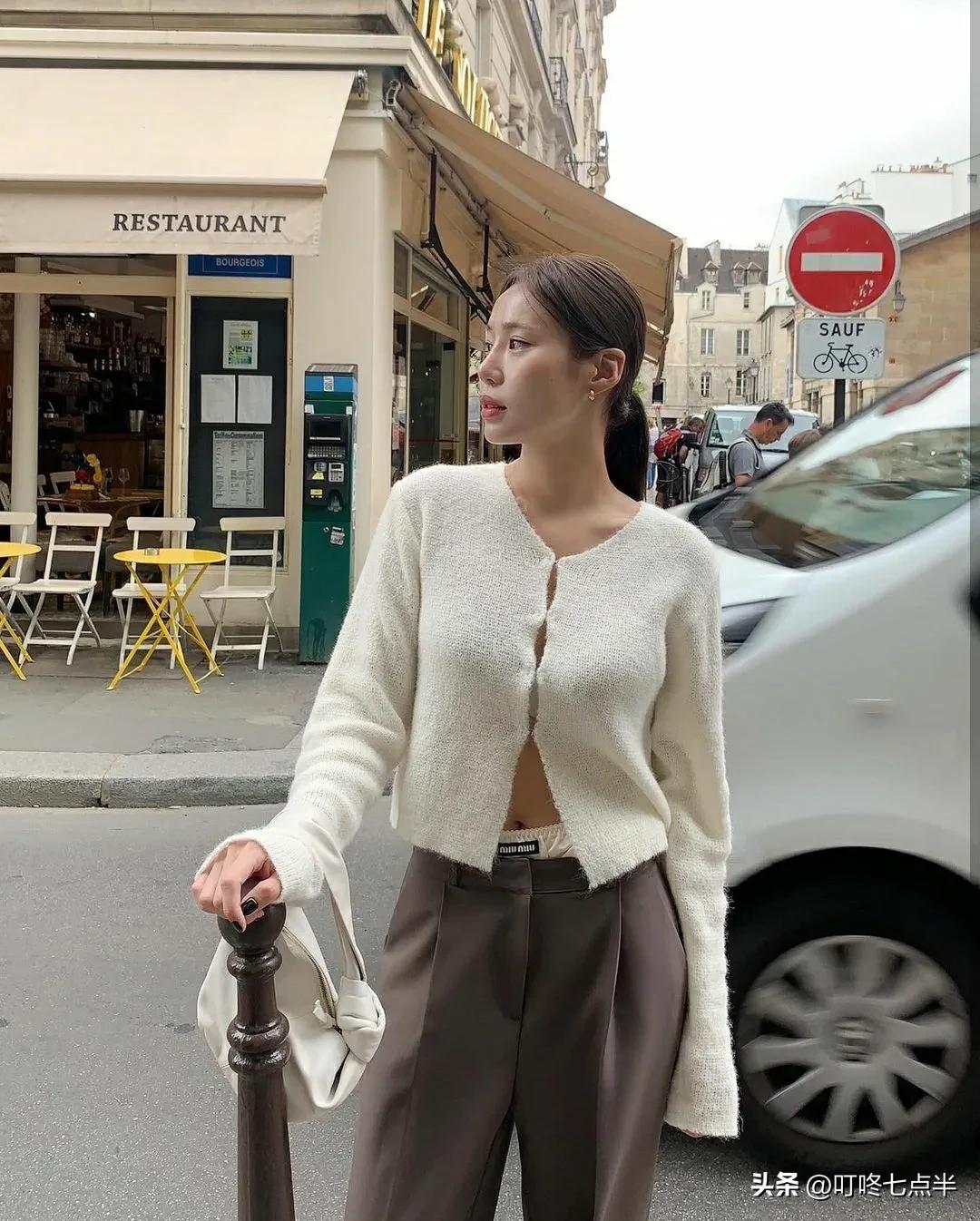 5 sets of slightly spicy autumn and winter outfits, showing a woman's ...